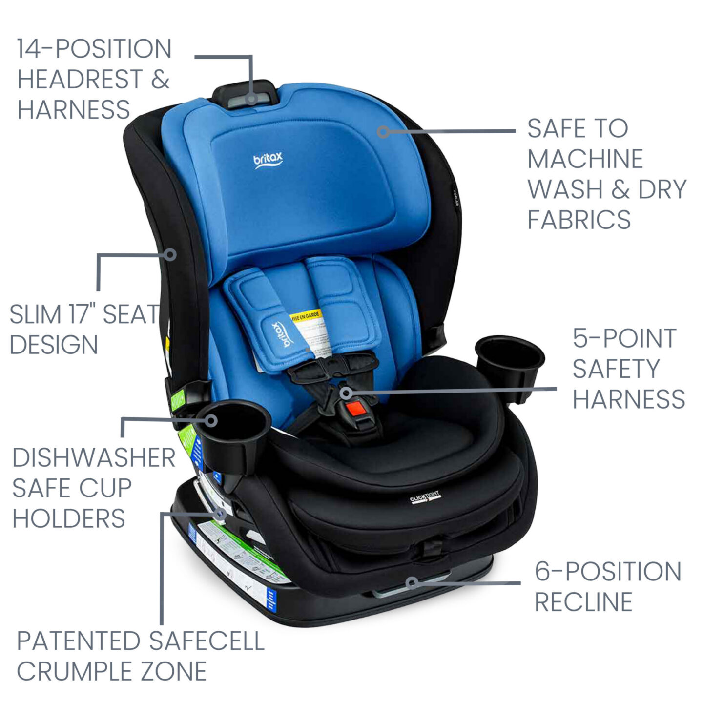 Britax | Poplar Convertible Car Seat – Slim 17” Design